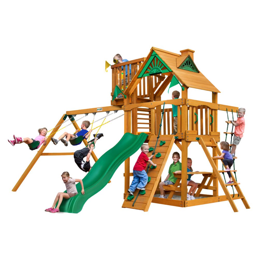 Horizon w/ Clatter Bridge & Tower, Tire Swing, Swing Set | Playnation ...